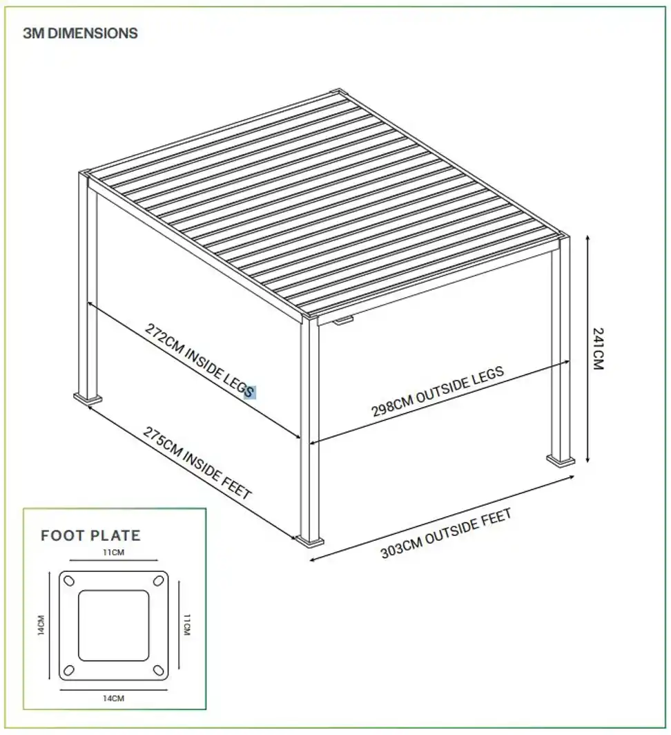 Proteus Grey 3x3 Aluminium Pergola | Cheshire Paving Stones