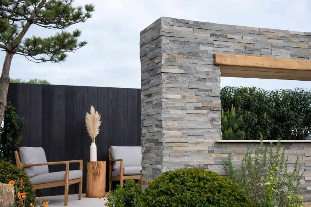 Graphite Sandstone Stone Cladding | Garden Wall | Cheshire Paving Stones