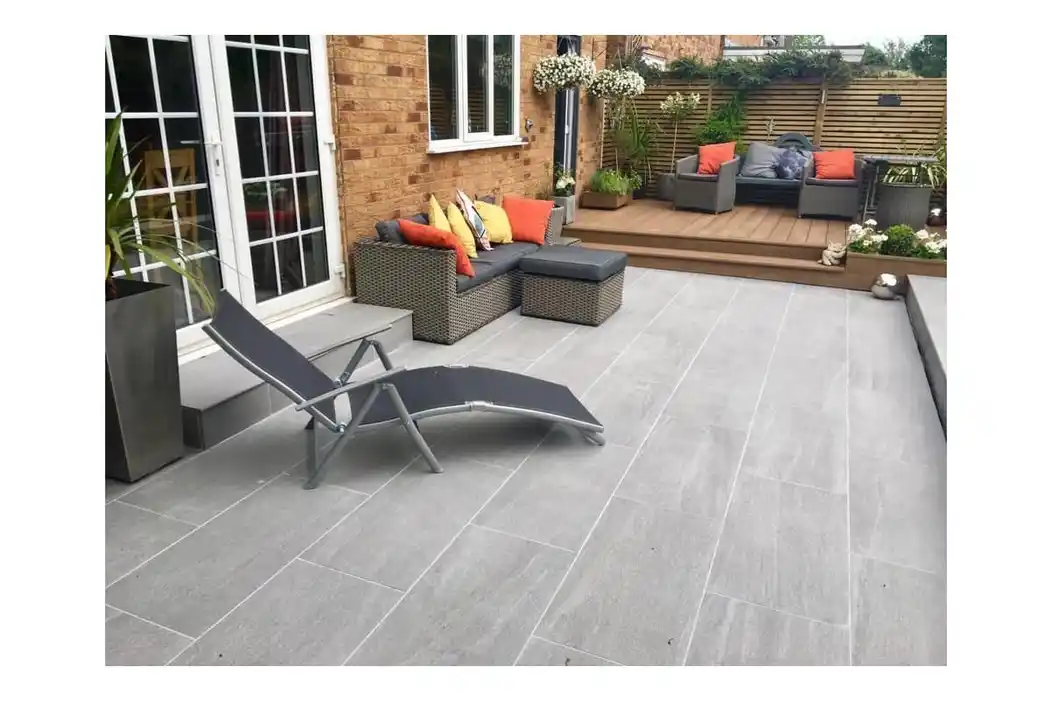 Overland Silver Porcelain Paving Slabs | Cheshire Paving Stones ...