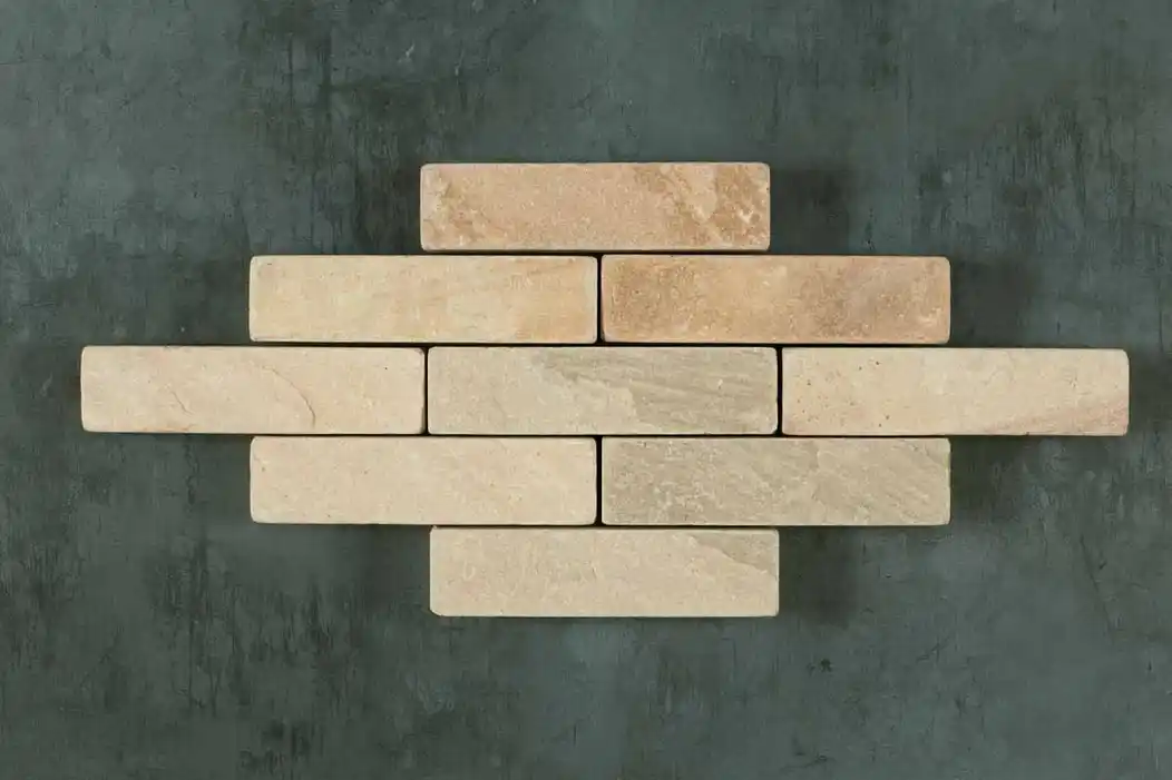 Tumbled Mint Sandstone Brick Pavers | Cheshire Paving Stones
