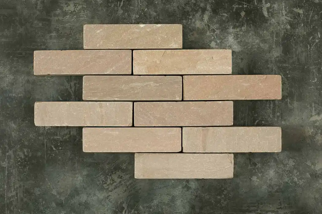 Tumbled Raj Green Sandstone Brick Pavers