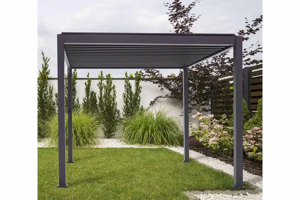 Proteus Grey 3x3 Aluminium Pergola | Cheshire Paving Stones