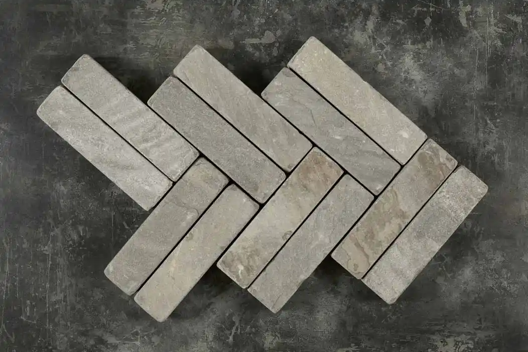 Tumbled Black Sandstone Brick Pavers | Cheshire Paving Stones