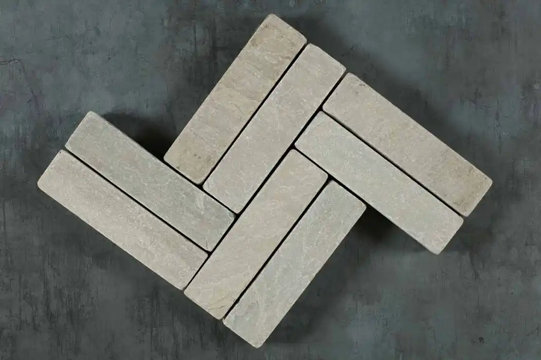Tumbled Kandla Grey Sandstone Brick Pavers | Cheshire Paving Stones