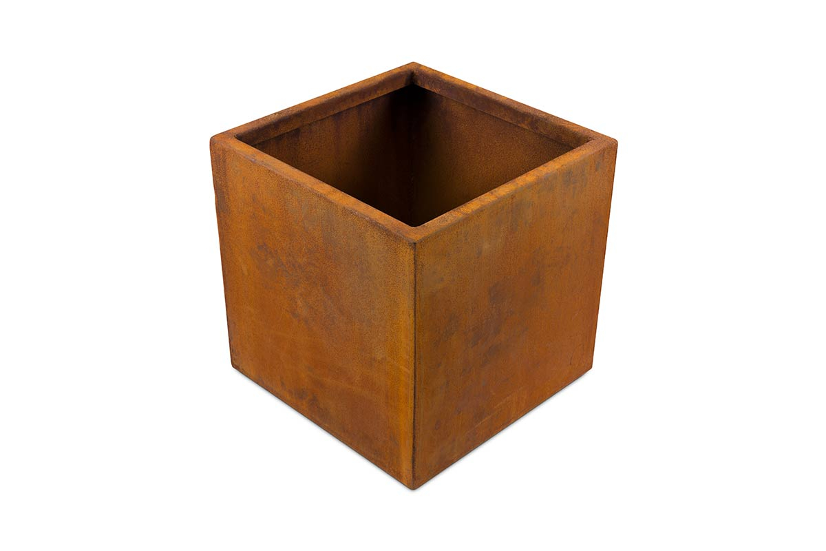 400mm Cube Corten Steel Garden Planters