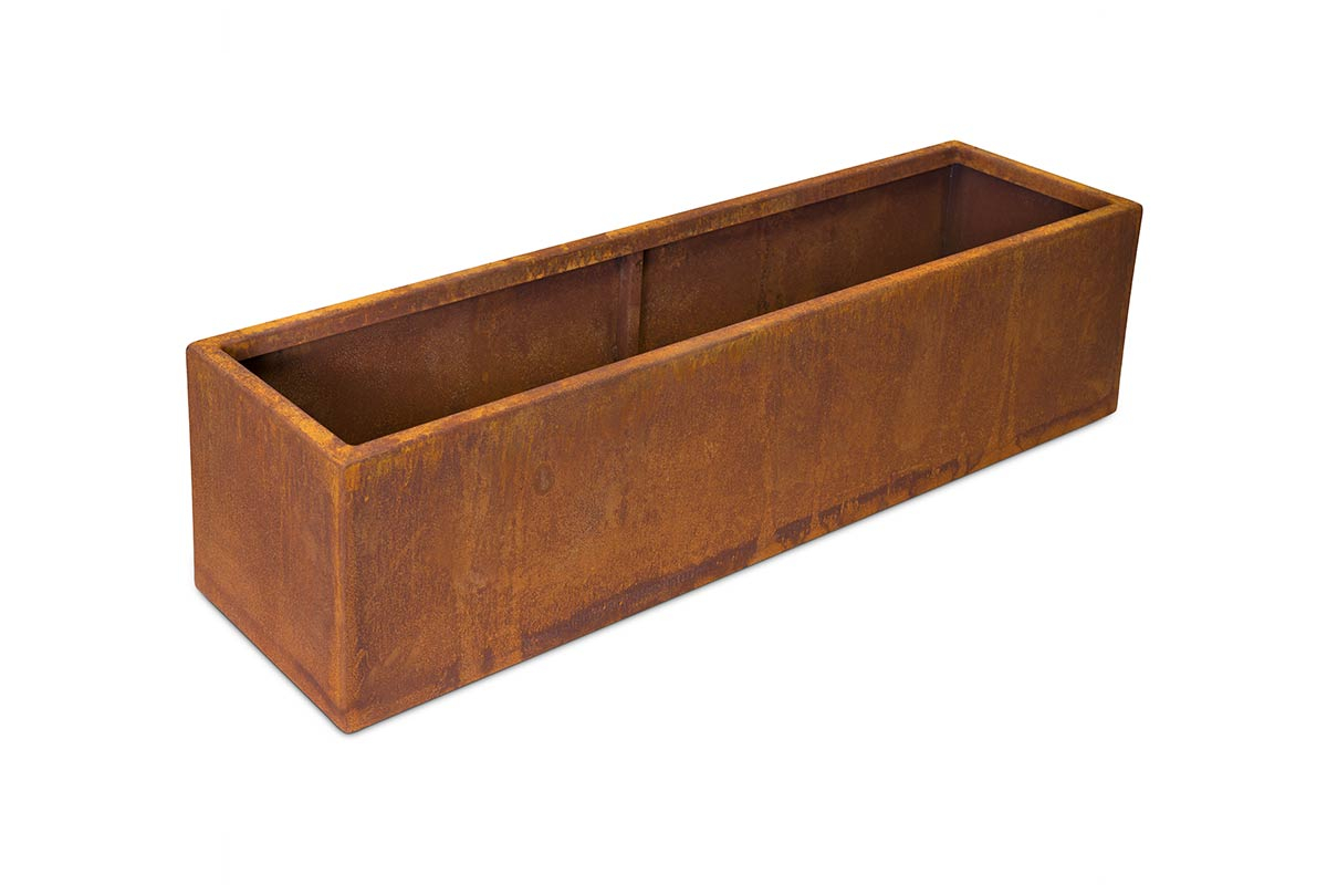 1200x300mm Trough Corten Steel Garden Planters | Cheshire Paving Stones