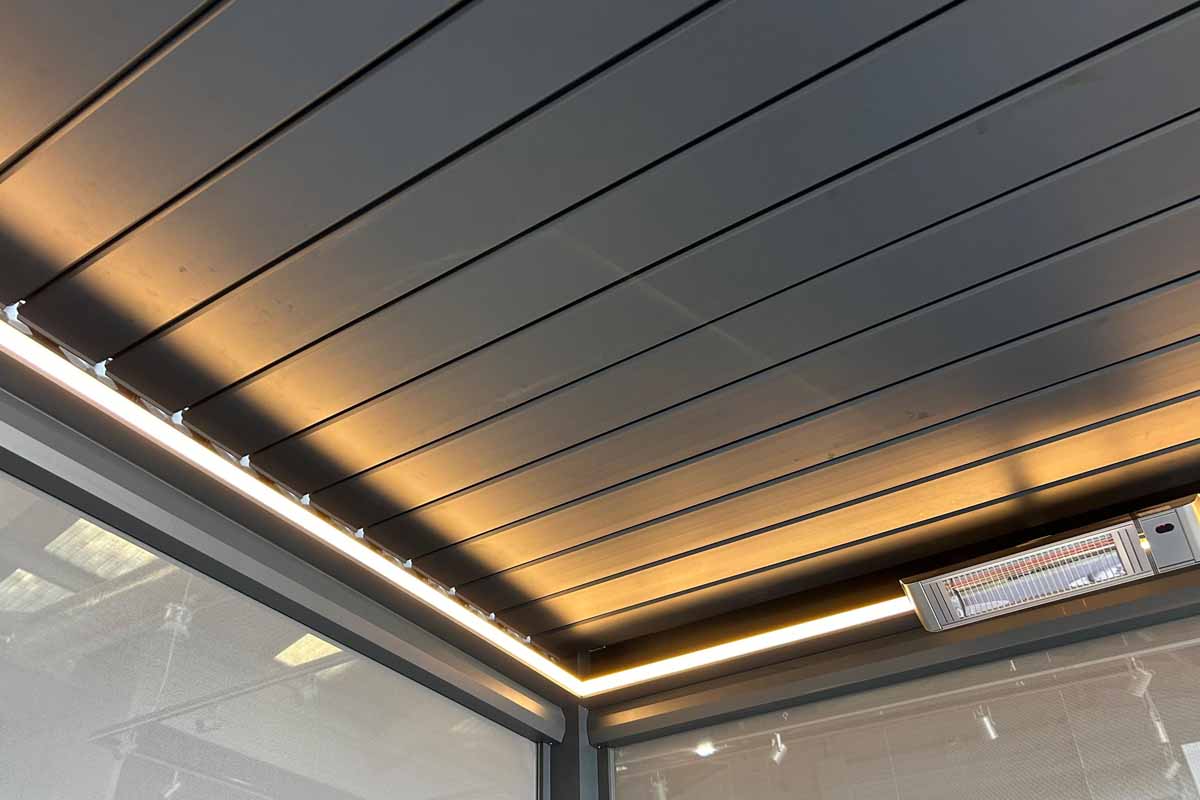 Deluxe Anthracite Grey 5x3 Metal Pergola | Cheshire Paving Stones