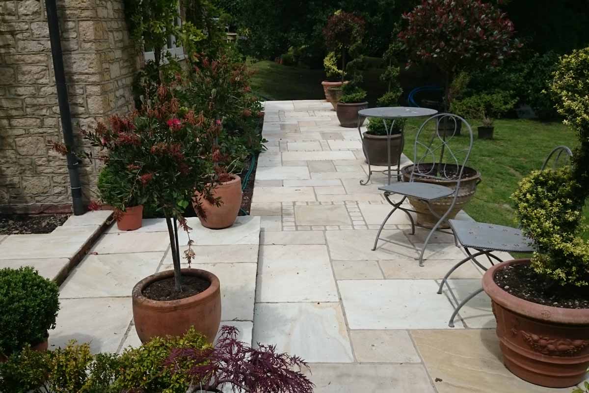 Tumbled Mint Indian Sandstone Paving Slabs Patio Pack | Cheshire Paving ...